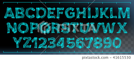 X-ray Font Vector. Transparent Roentgen... - Stock Illustration ...
