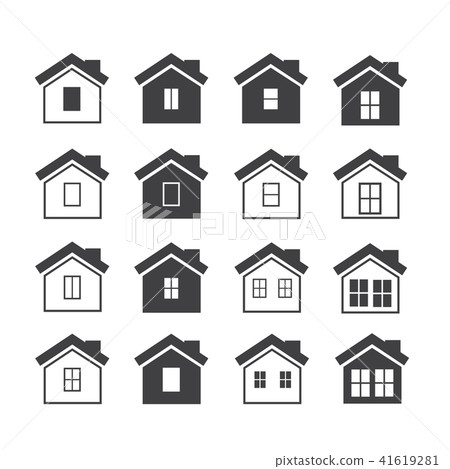 house icon set-插圖素材 [41619281] - PIXTA圖庫
