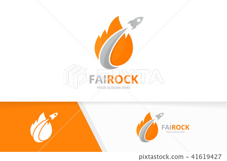 Vector fire and rocket logo combination. Flame... - Stock Illustration ...