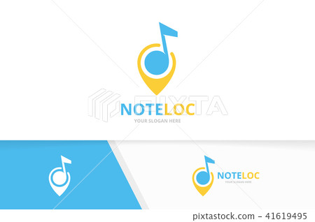 Vector note and map pointer logo combination.... - Stock Illustration ...