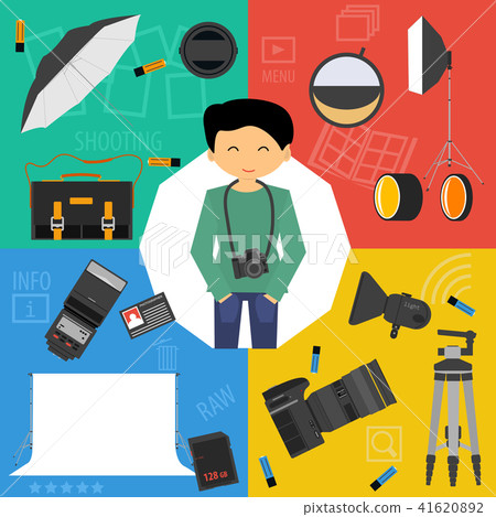 Vector set photographic equipment - Stock Illustration [41620892] - PIXTA