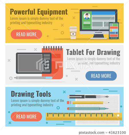 Three banner for designer tools - Stock Illustration [41623100] - PIXTA