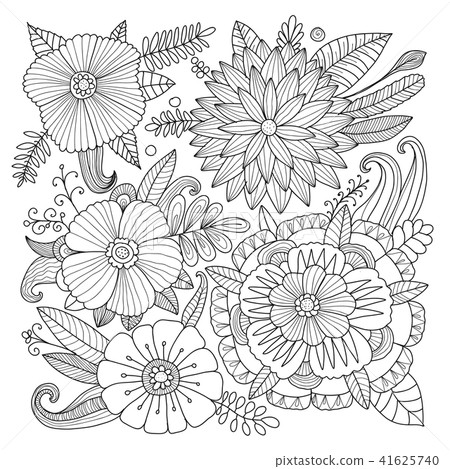 Floral background, sketch for your design - Stock Illustration ...