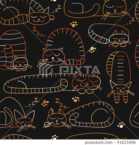 Sleeping cats, seamless pattern for your design - Stock Illustration ...