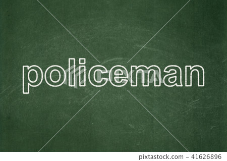 Law concept: Policeman on chalkboard background - Stock Illustration ...