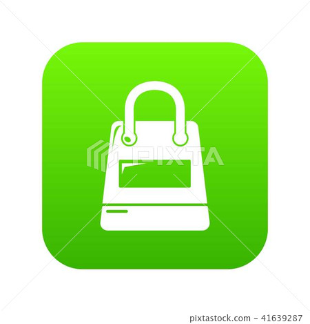Shopping bag icon green vector - Stock Illustration [41639287] - PIXTA