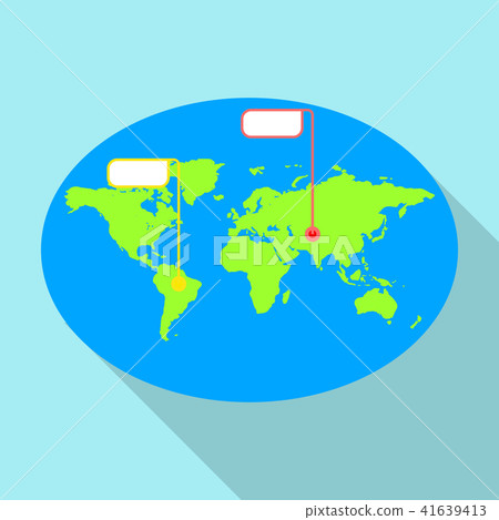 Global pin map icon, flat style - Stock Illustration [41639413] - PIXTA