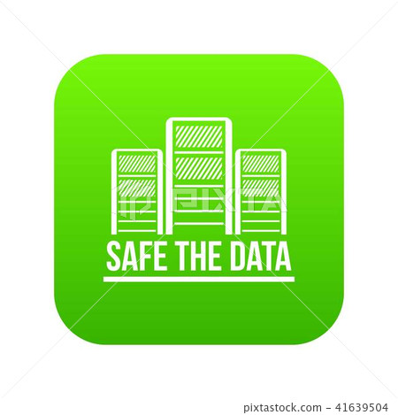 Safe the data icon green vector - Stock Illustration [41639504] - PIXTA