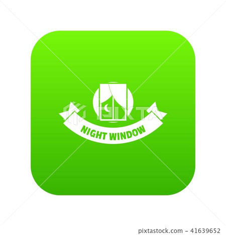 Night window icon green vector - Stock Illustration [41639652] - PIXTA
