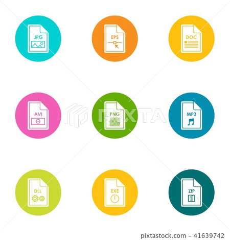 Extension icons set, flat style - Stock Illustration [41639742] - PIXTA