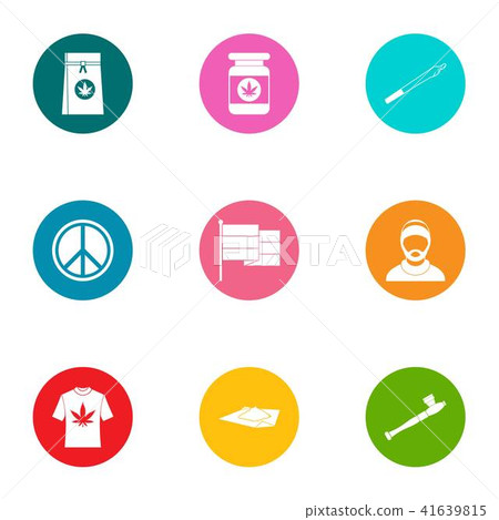 Narcotic icons set, flat style - Stock Illustration [41639815] - PIXTA
