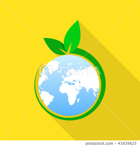 Global green day icon, flat style-插圖素材 [41639825] - PIXTA圖庫