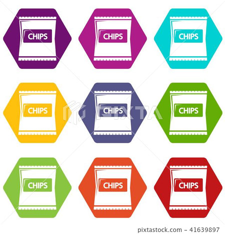 Chips icons set 9 vector - Stock Illustration [41639897] - PIXTA