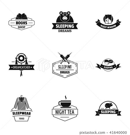 Overnight logo set, simple style - Stock Illustration [41640000] - PIXTA