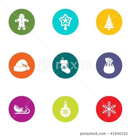 Yuletide icons set, flat style - Stock Illustration [41640102] - PIXTA