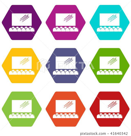 Movie theater screen icons set 9 vector - Stock Illustration [41640342 ...