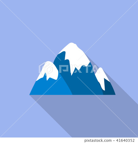 Snow cap mountain icon, flat style - Stock Illustration [41640352] - PIXTA