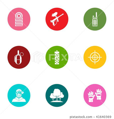 Military doctrine icons set, flat style-插圖素材 [41640369] - PIXTA圖庫