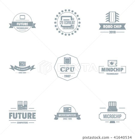 Future cpu logo set, simple style - Stock Illustration [41640534] - PIXTA