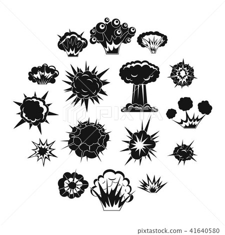 Explosion icons set, simple style - Stock Illustration [41640580] - PIXTA