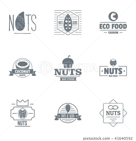 Walnut food logo set, simple style - Stock Illustration [41640592] - PIXTA