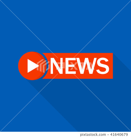 Red news logo, flat style - Stock Illustration [41640679] - PIXTA