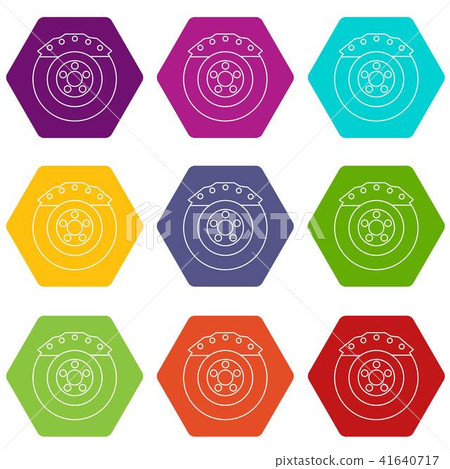Brake shoe icons set 9 vector - Stock Illustration [41640717] - PIXTA