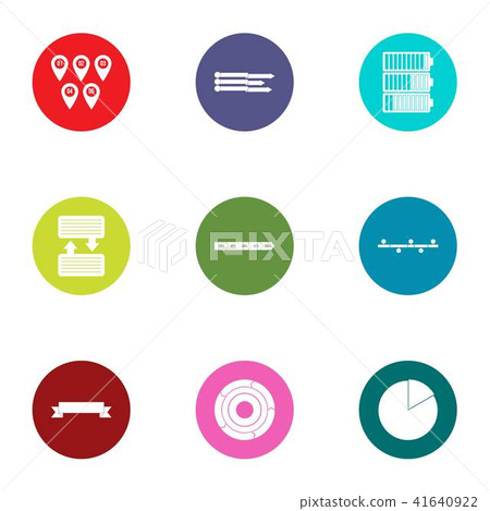 Point icons set, flat style - Stock Illustration [41640922] - PIXTA