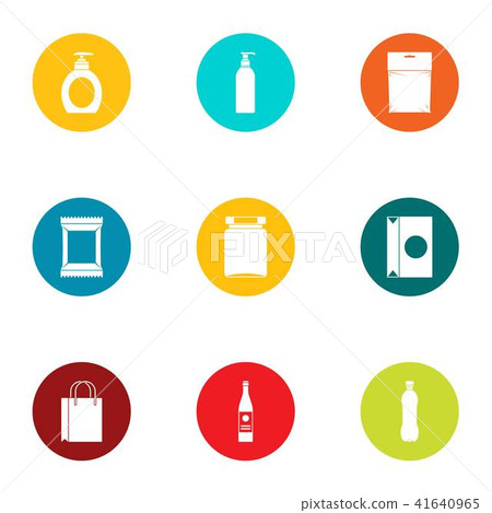 Wrapper icons set, flat style - Stock Illustration [41640965] - PIXTA