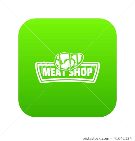 Meat shop icon green vector - Stock Illustration [41641124] - PIXTA