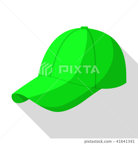 Green baseball cap icon, flat style - Stock Illustration [41641391] - PIXTA