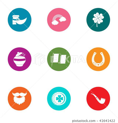 Fortunate icons set, flat style - Stock Illustration [41641422] - PIXTA