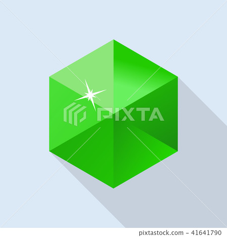 Emerald stone icon, flat style-插圖素材 [41641790] - PIXTA圖庫