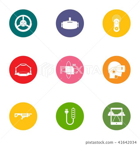 Auto control icons set, flat style - Stock Illustration [41642034] - PIXTA