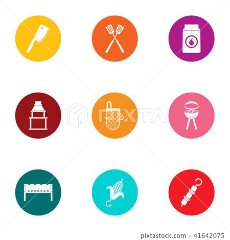 Cookout icons set, flat style - Stock Illustration [41642075] - PIXTA