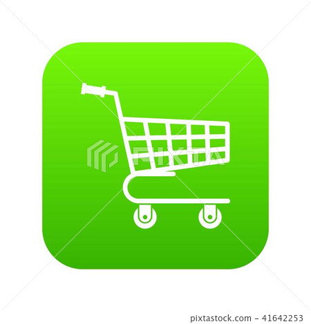 Shopping cart icon digital green - Stock Illustration [41642253] - PIXTA