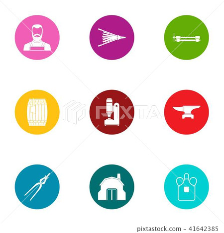 Plot icons set, flat style - Stock Illustration [41642385] - PIXTA