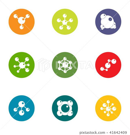 Chemical compound icons set, flat style - Stock Illustration [41642409 ...