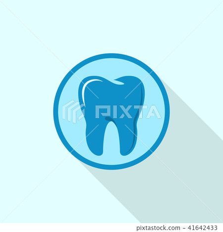 Tooth on circle logo icon, flat style-插圖素材 [41642433] - PIXTA圖庫
