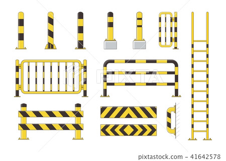 Guard post sentry yellow and black collection - Stock Illustration ...