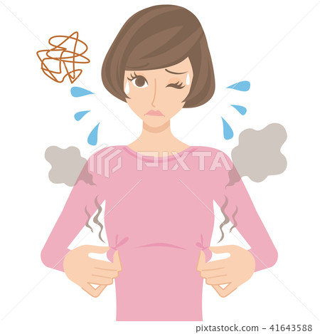 A woman sweating with sweat - Stock Illustration [41643588] - PIXTA