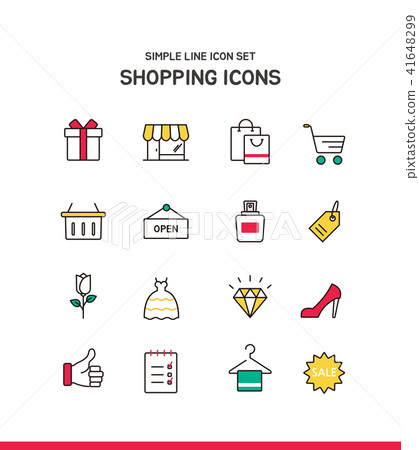 Simple Line Icon Shopping 1 - Stock Illustration [41648299] - PIXTA