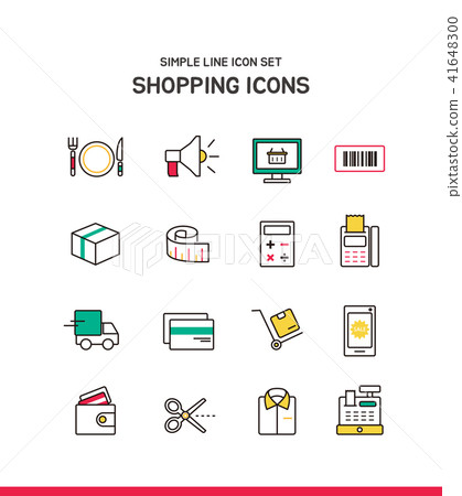 Simple Line Icon Shopping 2 - Stock Illustration [41648300] - PIXTA
