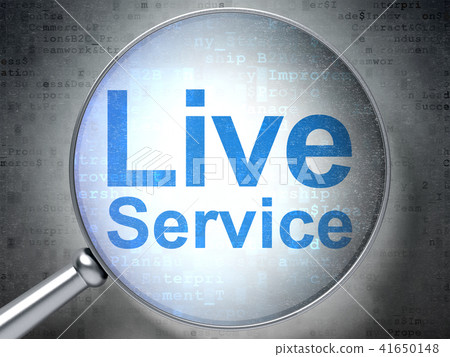 Business concept: Live Service with optical glass - Stock Illustration ...