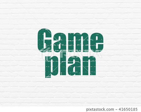 Business concept: Game Plan on wall background - Stock Illustration ...