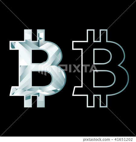 Diamond bitcoin sign on black background - Stock Illustration [41651202 ...