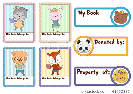 Animal Book Plates Designs Illustration - Stock Illustration [41652585 ...