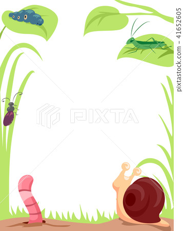 Garden Insects Background Illustration - Stock Illustration [41652605 ...