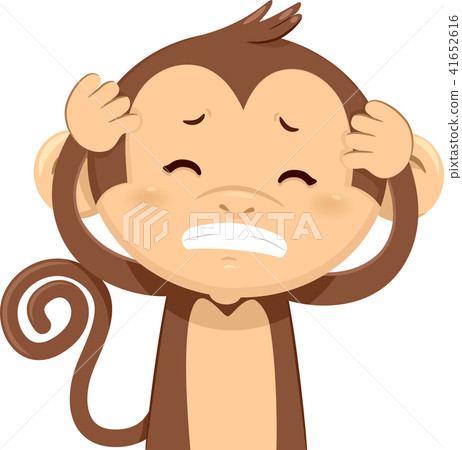 Monkey Headache Pain Illustration - Stock Illustration [41652616] - PIXTA