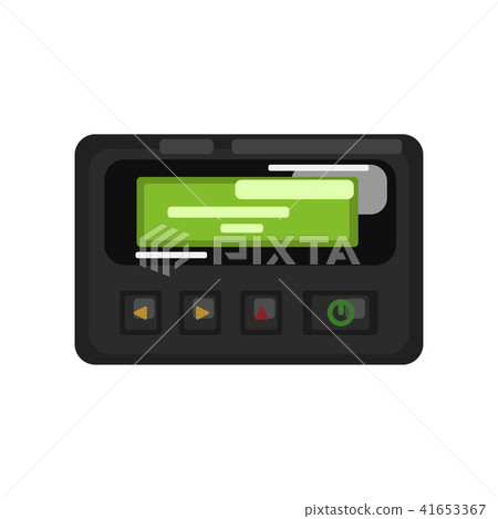 Pager retro telecommunication technology vector... - Stock Illustration ...